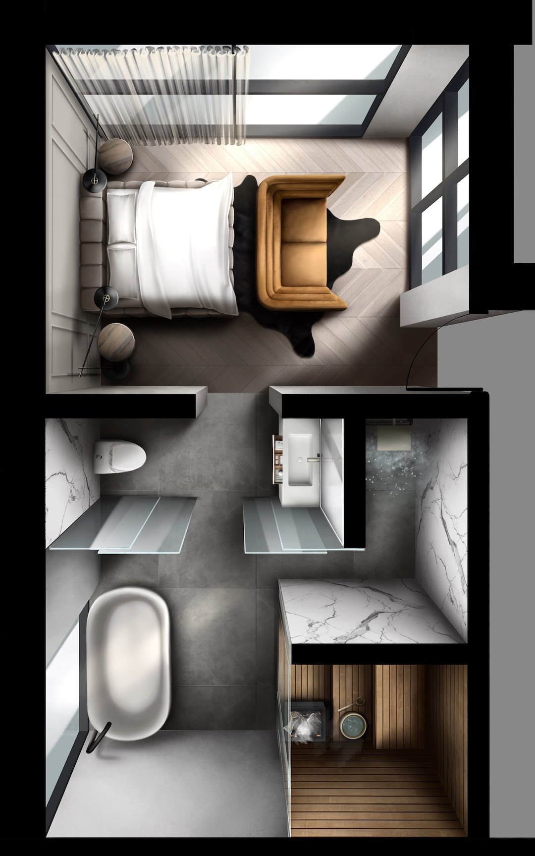 Custom Interior Design. Furniture Arrangement. Room Planning. 3 D View ...