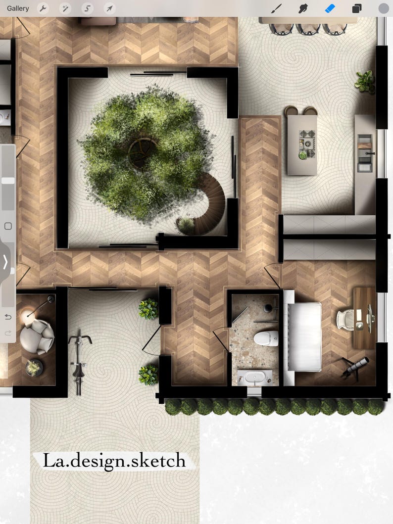 PNG Files. A Set of Furniture for Creating a 2D Plan in Procreate. You ...