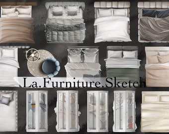 A Set of Furniture for Creating a 2D Plan in Procreate. You Need to ...