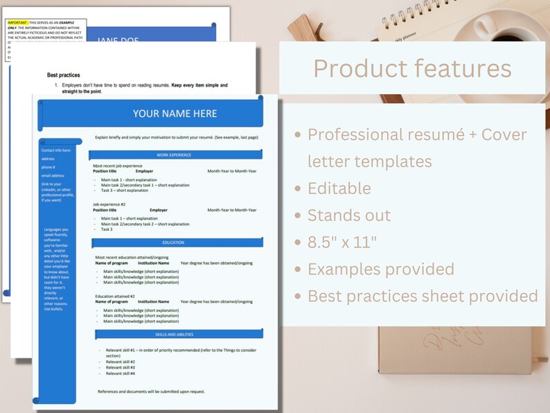 Resume Template Professional Resume Editable Resume Template Editable ...