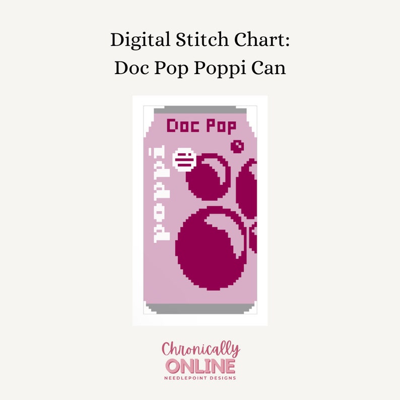 Doc Poppi Can - Digital Needlepoint Stitch Chart - Etsy