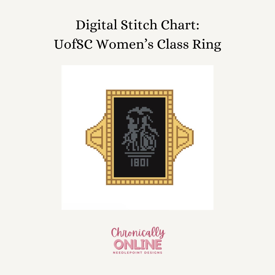 South Carolina Class Ring Needlepoint Digital Chart - Etsy