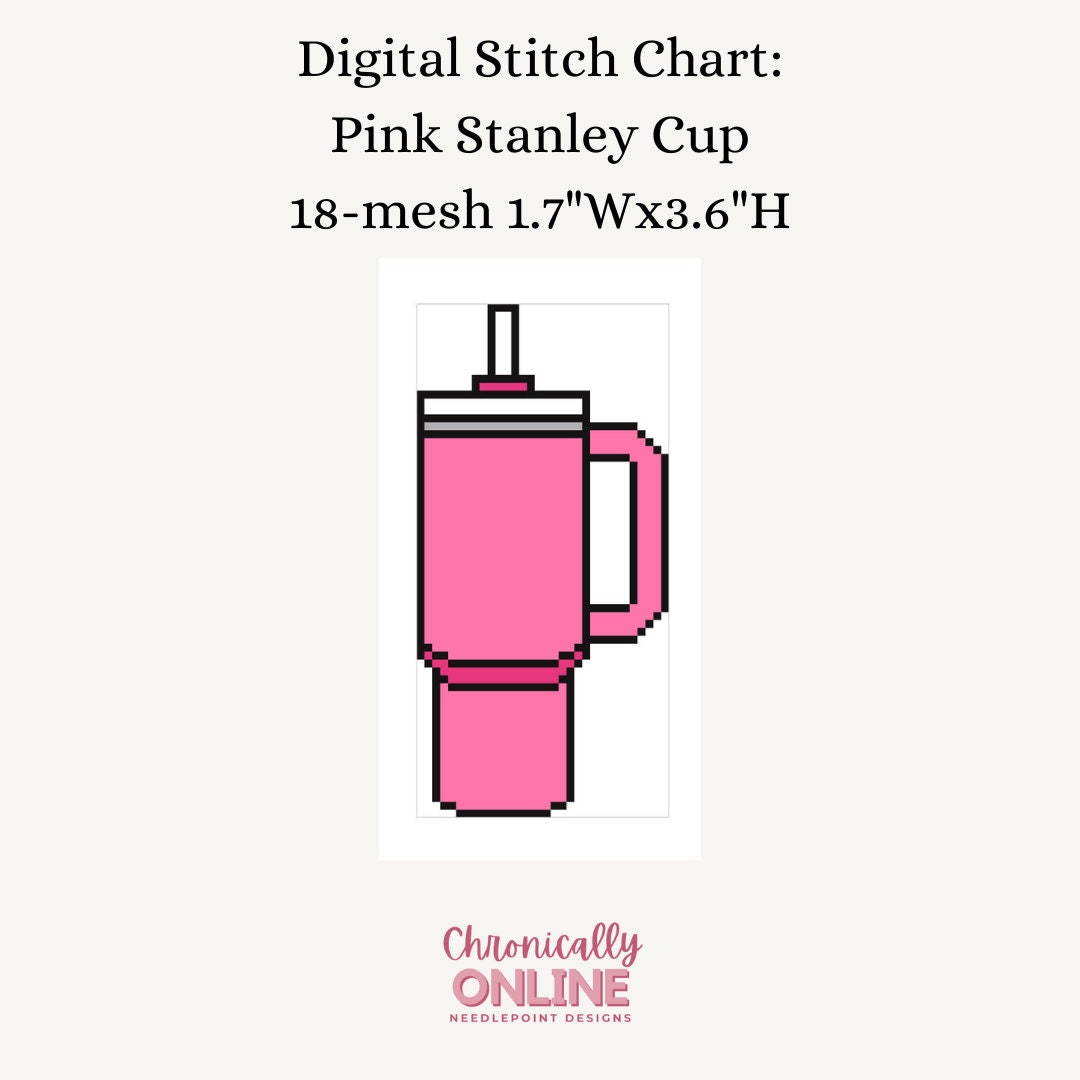 Stanley Pink Cup - Needlepoint Digital Stitch Chart - Etsy