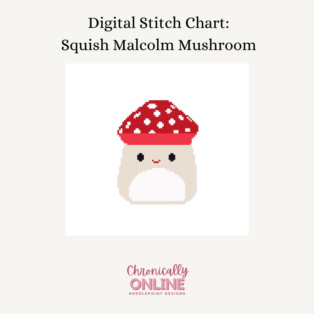 Squish Mushroom - Digital Needlepoint Stitch Chart - Etsy