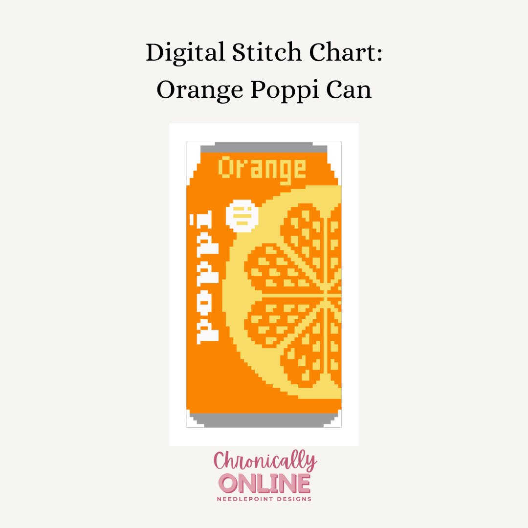 Orange Poppi Can - Digital Needlepoint Stitch Chart - Etsy