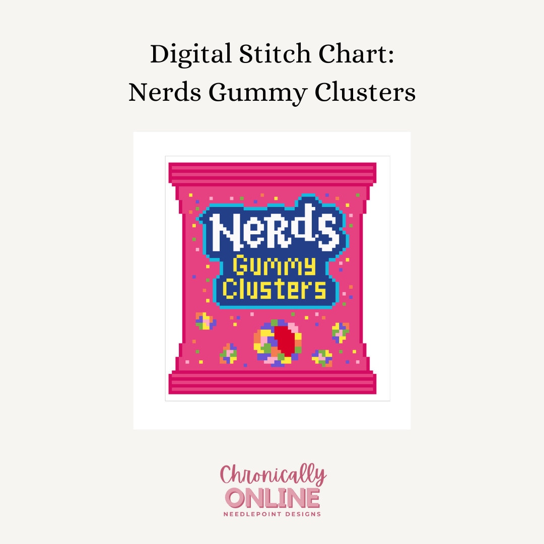Nerds Gummy Clusters - Digital Needlepoint Stitch Chart - Etsy