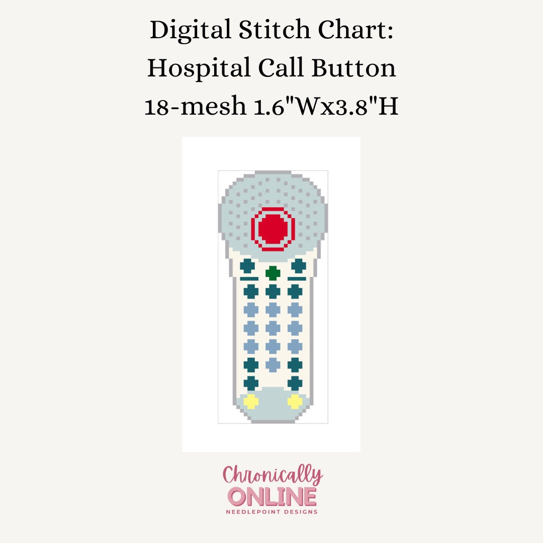 Hospital Call Button - Needlepoint Digital Stitch Chart - Etsy