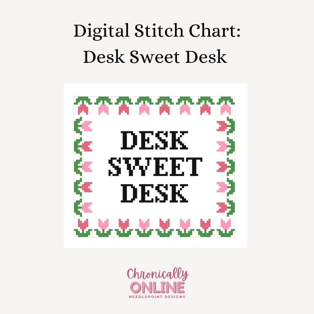 Desk Sweet Desk - Digital Needlepoint Stitch Chart - Etsy