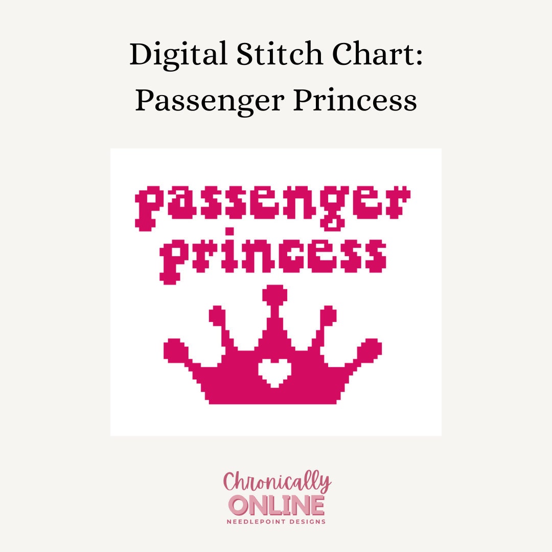 Passenger Princess With Crown - Digital Needlepoint Stitch Chart - Etsy