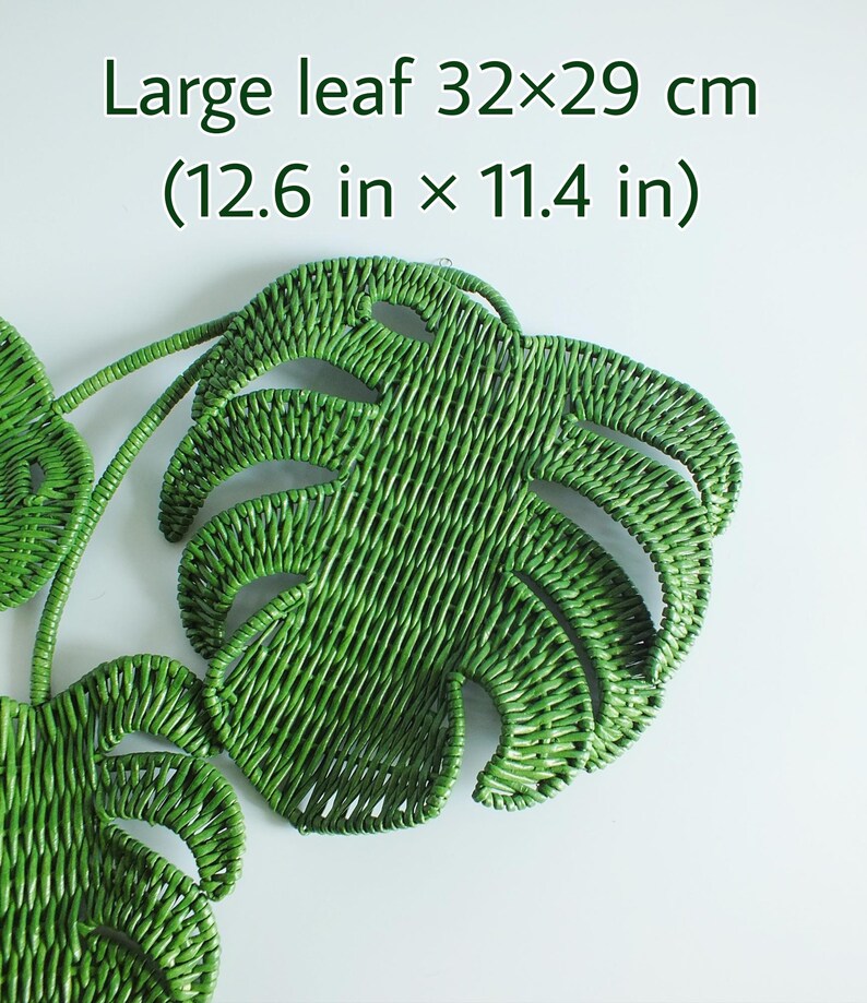 Handwoven Monstera Leaf Wall Decor, Botanical Woven Leaf Accent ...