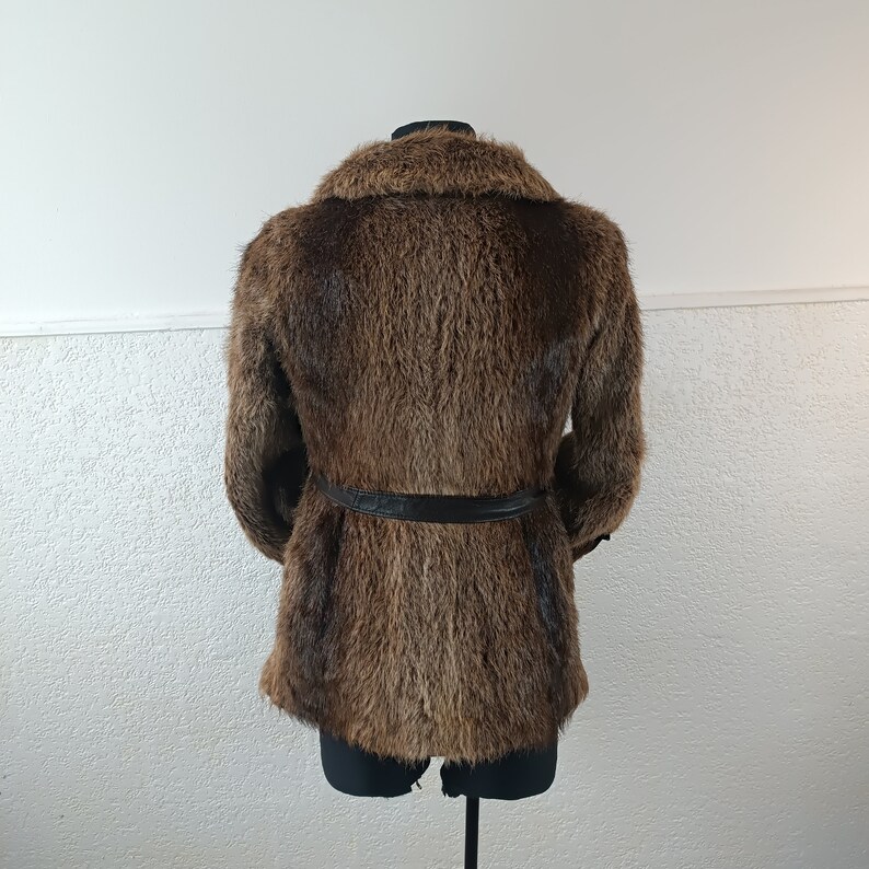 Genuine Pelt Belted Fur Coat Ladies/ 80s Luxury Warm Winter Outerwear 2 ...