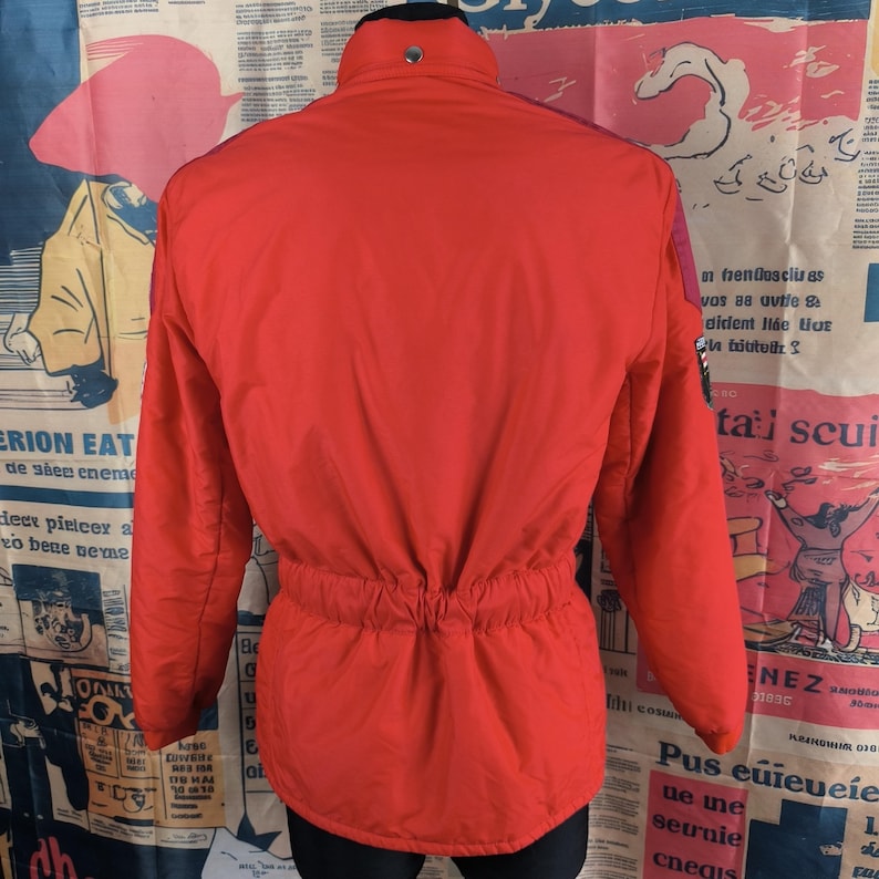 Vintage 80s Finland Ski Jacket, Red Windproof Insulated Emblem, Size M ...