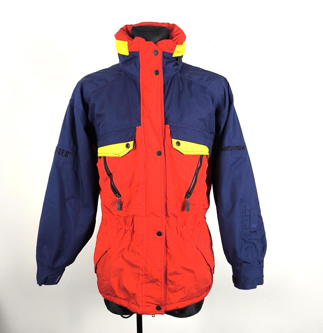 Vintage NEVICA Gore Tex Ski Jacket: Quilted Lined Neon Yellow Red Blue ...