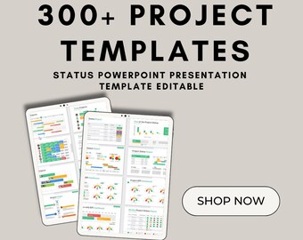 300 Project Status Powerpoint Presentation Template Editable - Etsy