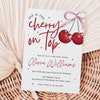 Cherry Shower Favor Tags Cherry on Top Thank You Tag Cherry Bow Party ...