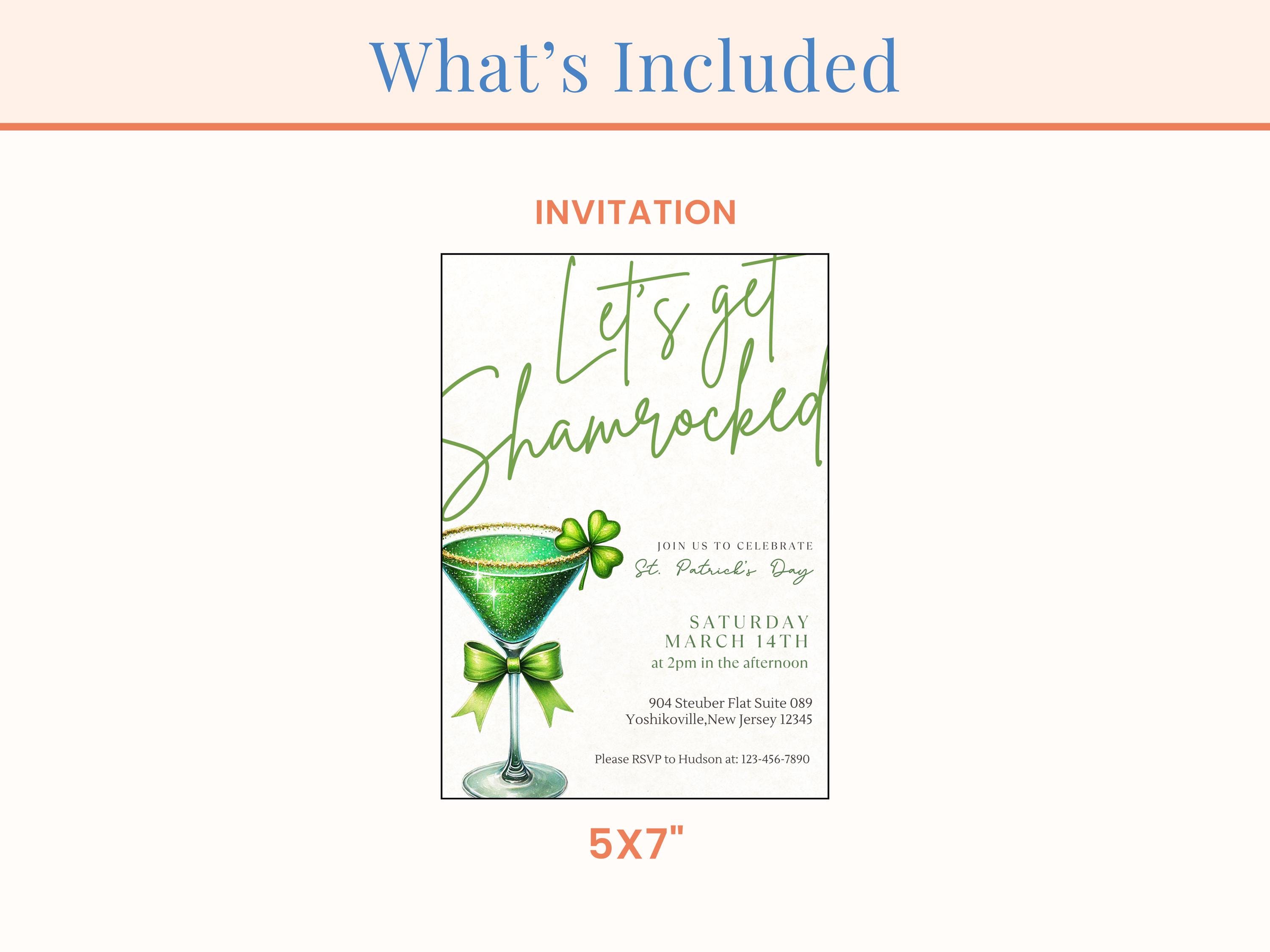 Shamrock Party St Patricks Day Invitation Shamrocked Dinner Party ...