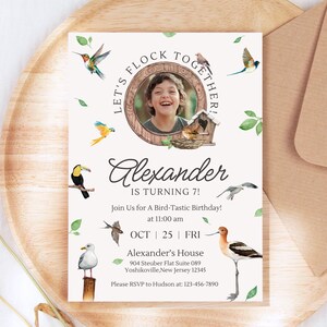 Bird Nerd Party Invitation Birthday Invite With Photo Bird Lover Themed ...