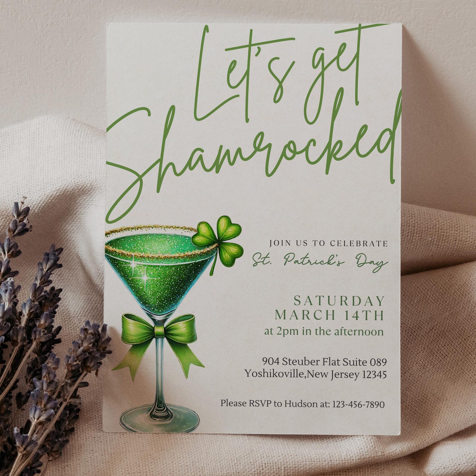 Shamrock Party St Patricks Day Invitation Shamrocked Dinner Party ...