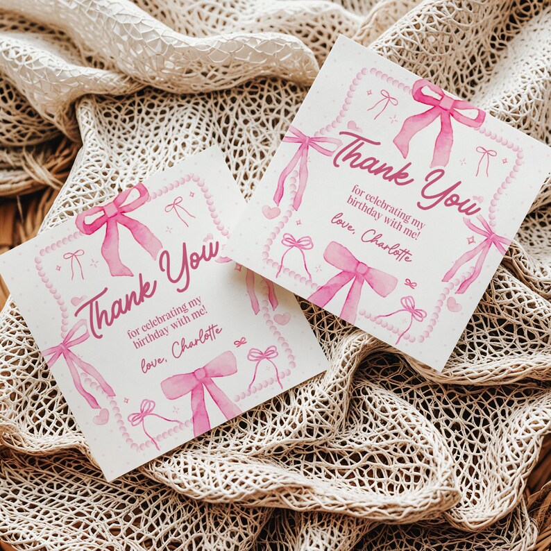 Bow Gift Tag Editable Bow Gift Tag Favor Printable Pink Coquette Bow ...