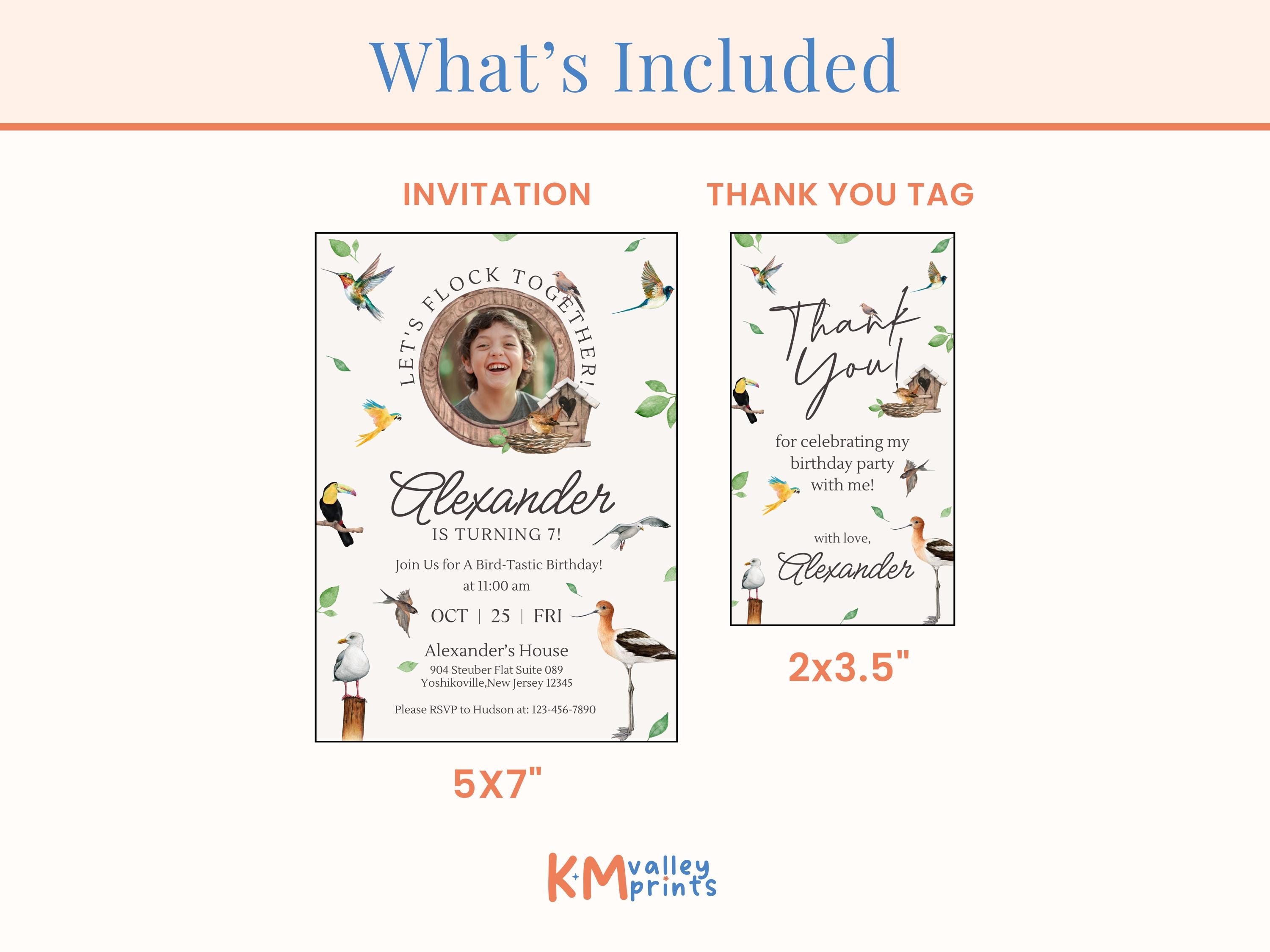 Bird Nerd Party Invitation Birthday Invite With Photo Bird Lover Themed ...
