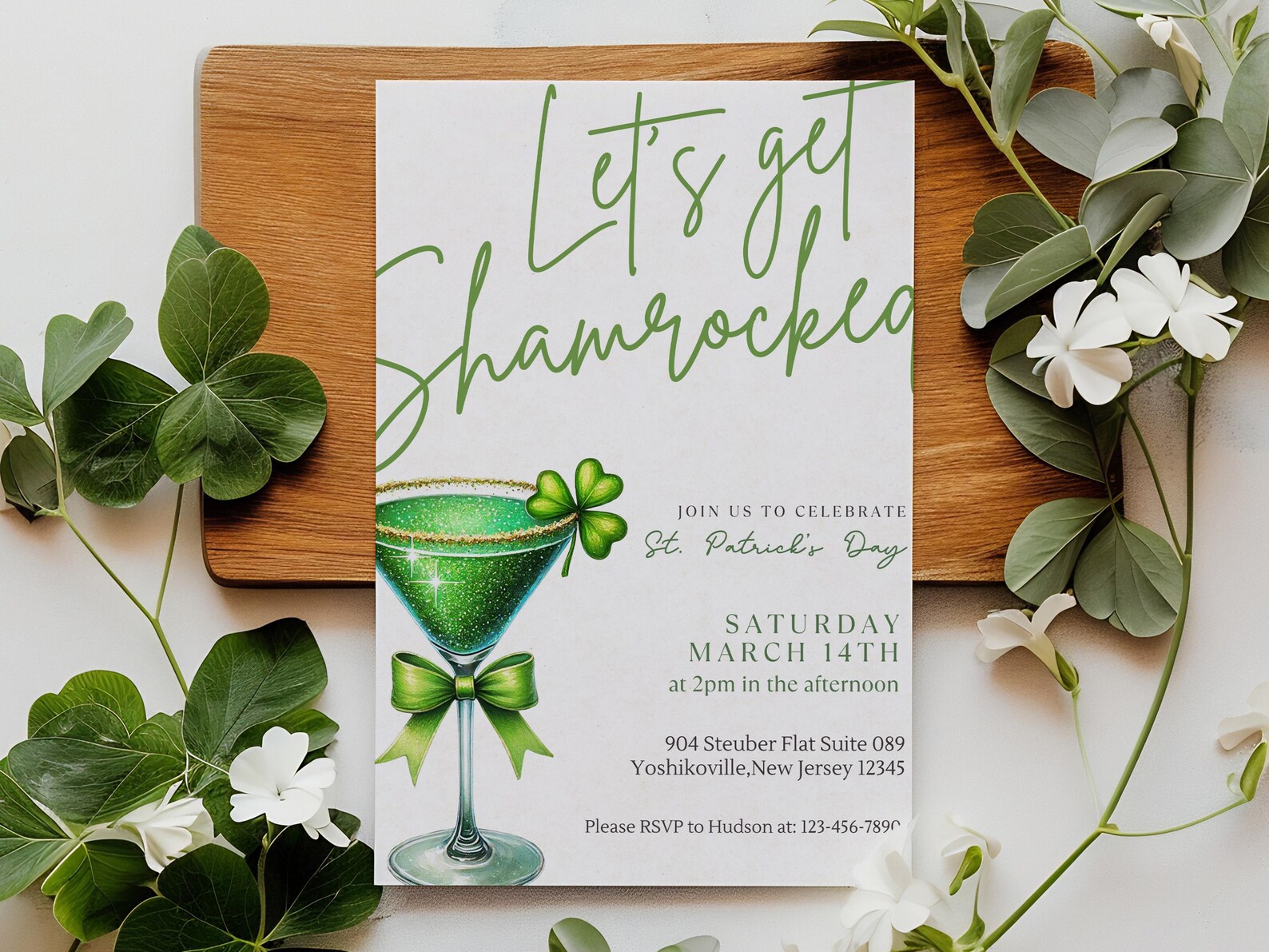 Shamrock Party St Patricks Day Invitation Shamrocked Dinner Party ...