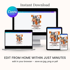 Game Day Basketball Invitation Sports Birthday Boys Basketball Invite ...