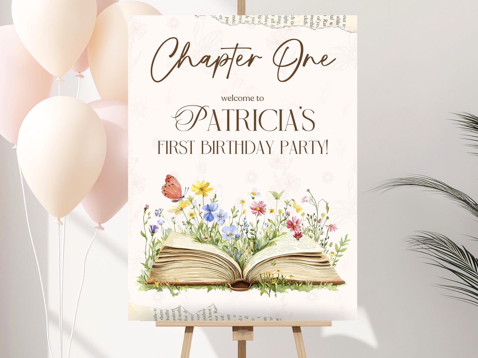 Book Welcome Sign Storybook 1st Birthday Welcome Sign Editable Book ...