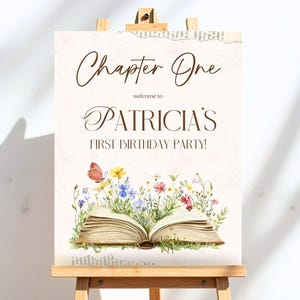 Book Welcome Sign Storybook 1st Birthday Welcome Sign Editable Book ...