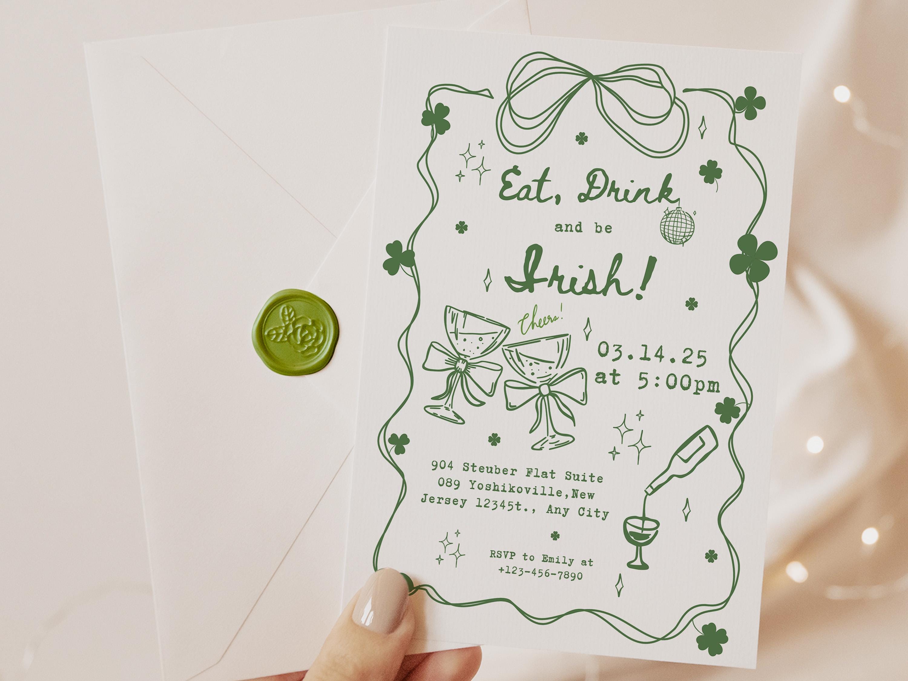 Hand Drawn St Patricks Day Invitation Irish Patricks Day Party Invite ...