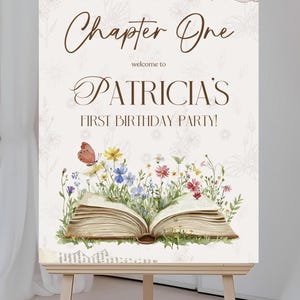 Book Welcome Sign Storybook 1st Birthday Welcome Sign Editable Book ...