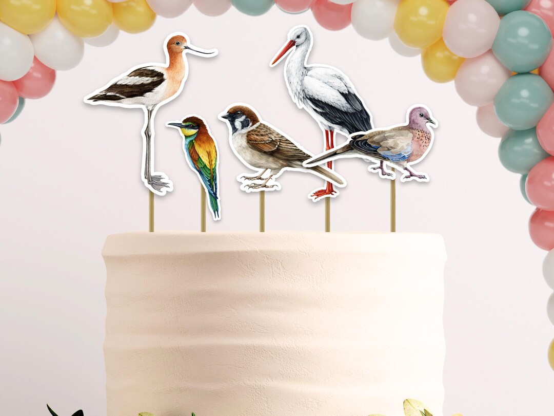 Bird Topper for Cake and Cupcakes Bird Birthday Party Bird Theme Party ...