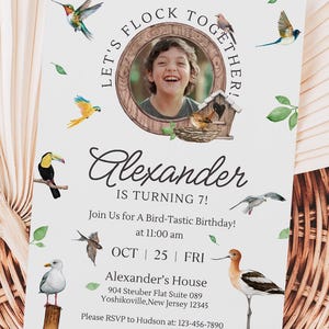 Bird Nerd Party Invitation Birthday Invite With Photo Bird Lover Themed ...