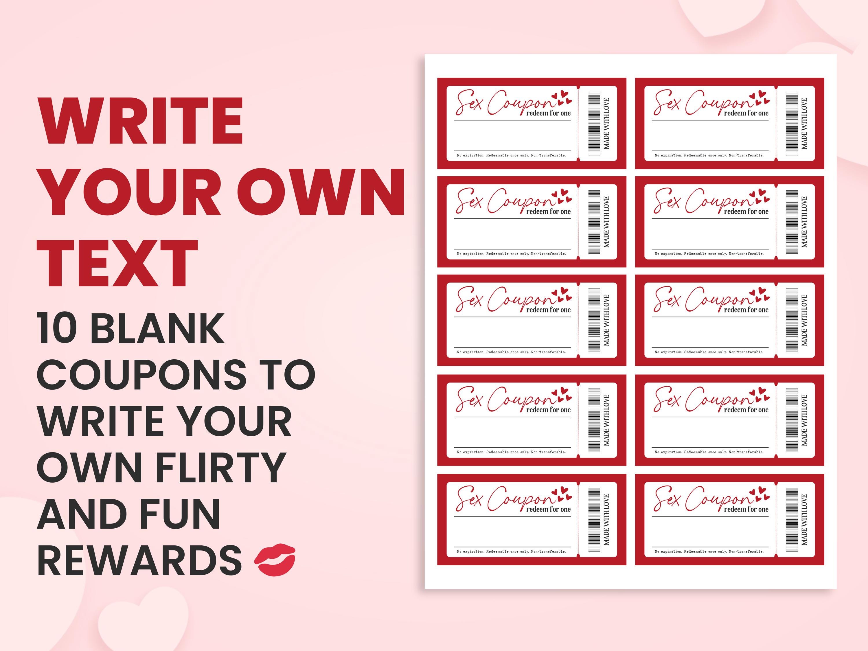 Sex Coupons Printable Love Coupons 40 Naughty Coupon for Couples ...