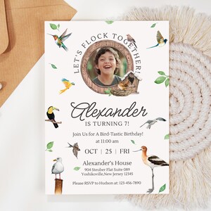 Bird Nerd Party Invitation Birthday Invite With Photo Bird Lover Themed ...