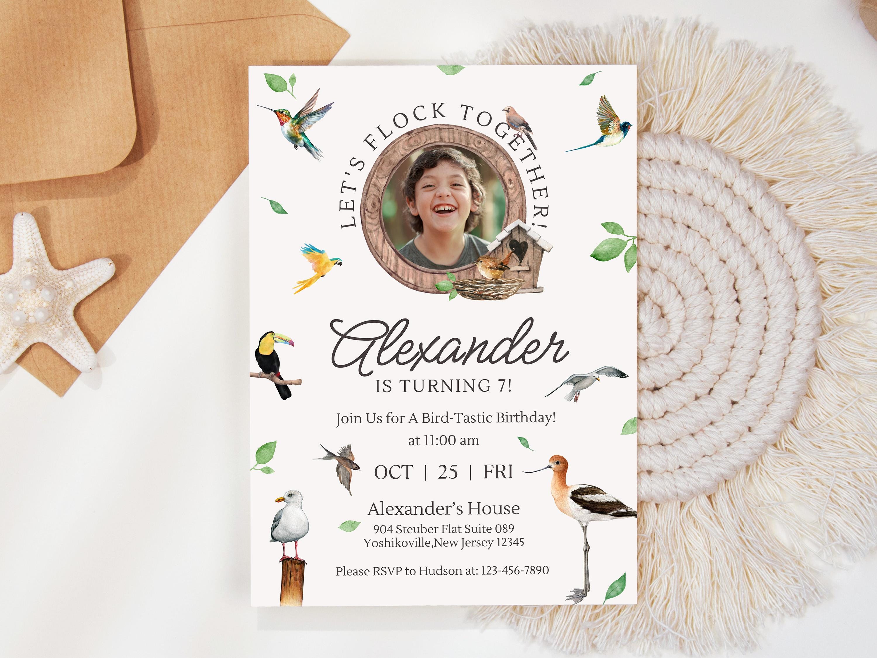 Bird Nerd Party Invitation Birthday Invite With Photo Bird Lover Themed ...