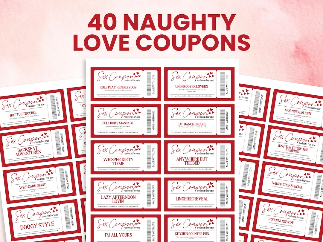 Sex Coupons Printable Love Coupons 40 Naughty Coupon for Couples ...