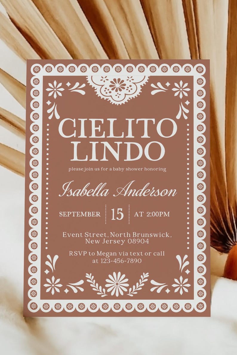 Cielito Lindo Baby Shower Invitation Editable Beige Shower Invite ...