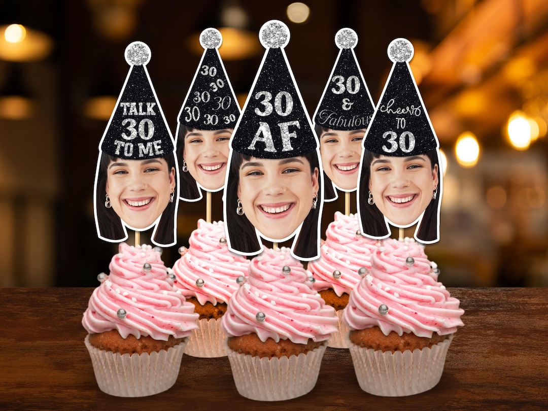 30th Birthday Toppers Custom Topper Face Photo Printable 30th Birthday ...