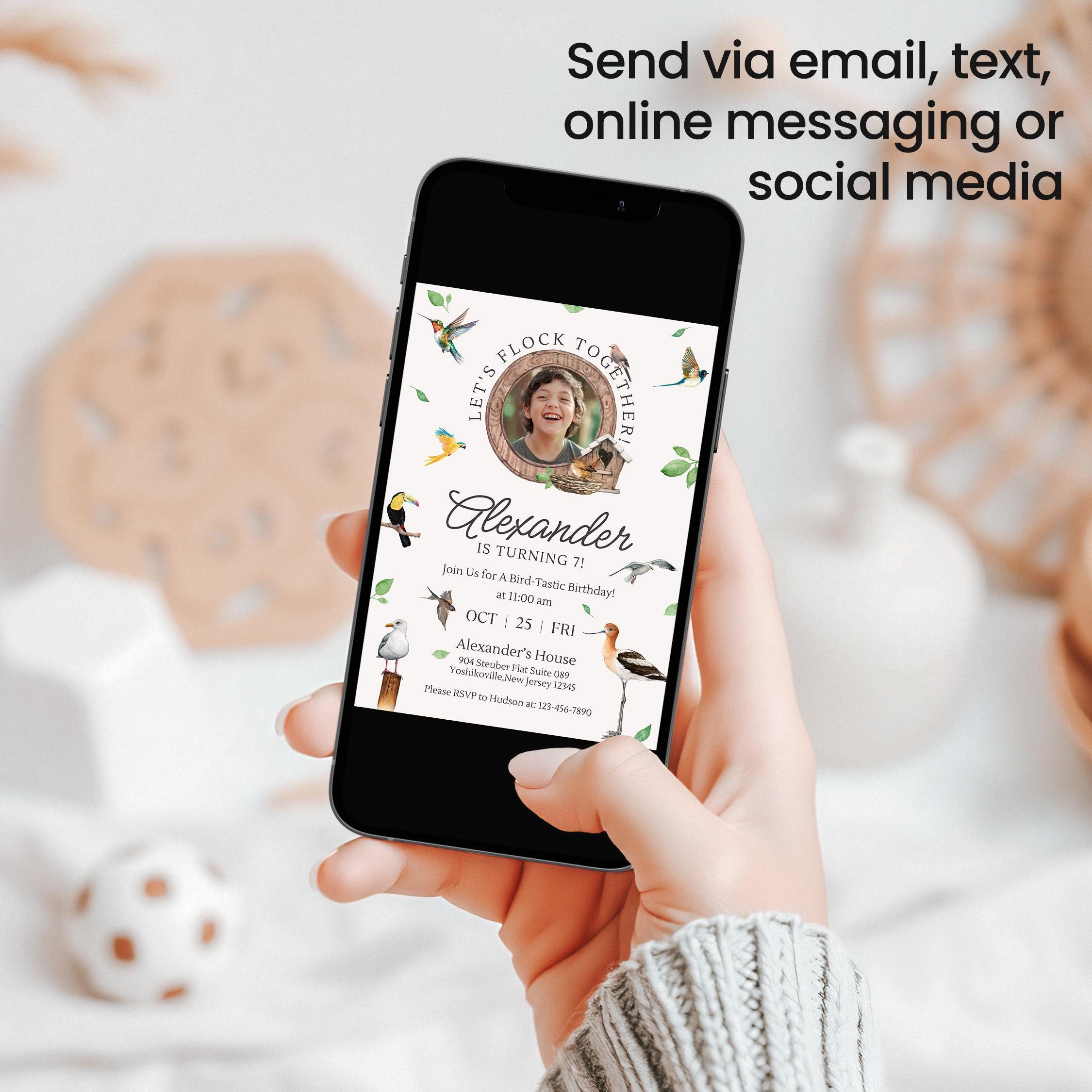 Bird Nerd Party Invitation Birthday Invite With Photo Bird Lover Themed ...