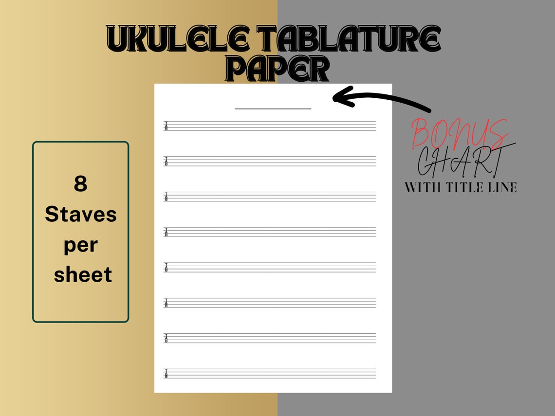 Blank Ukulele Tab Paper, Tablature Sheet, Printable Digital Download - Etsy