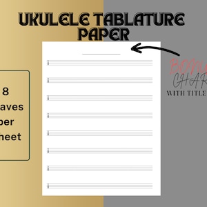 Blank Ukulele Tab Paper, Tablature Sheet, Printable Digital Download - Etsy