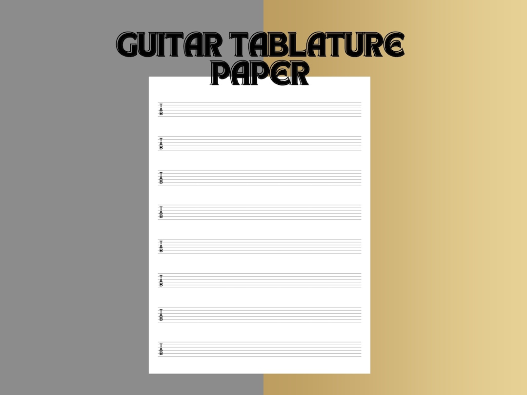 Blank Guitar Tab Paper, Tablature Sheet, Printable Digital Download - Etsy