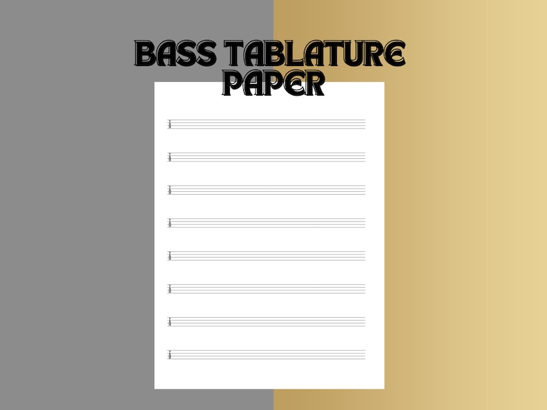 Blank Bass Tab Paper, Tablature Sheet, Printable Digital Download - Etsy