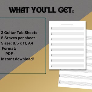Blank Bass Tab Paper, Tablature Sheet, Printable Digital Download - Etsy