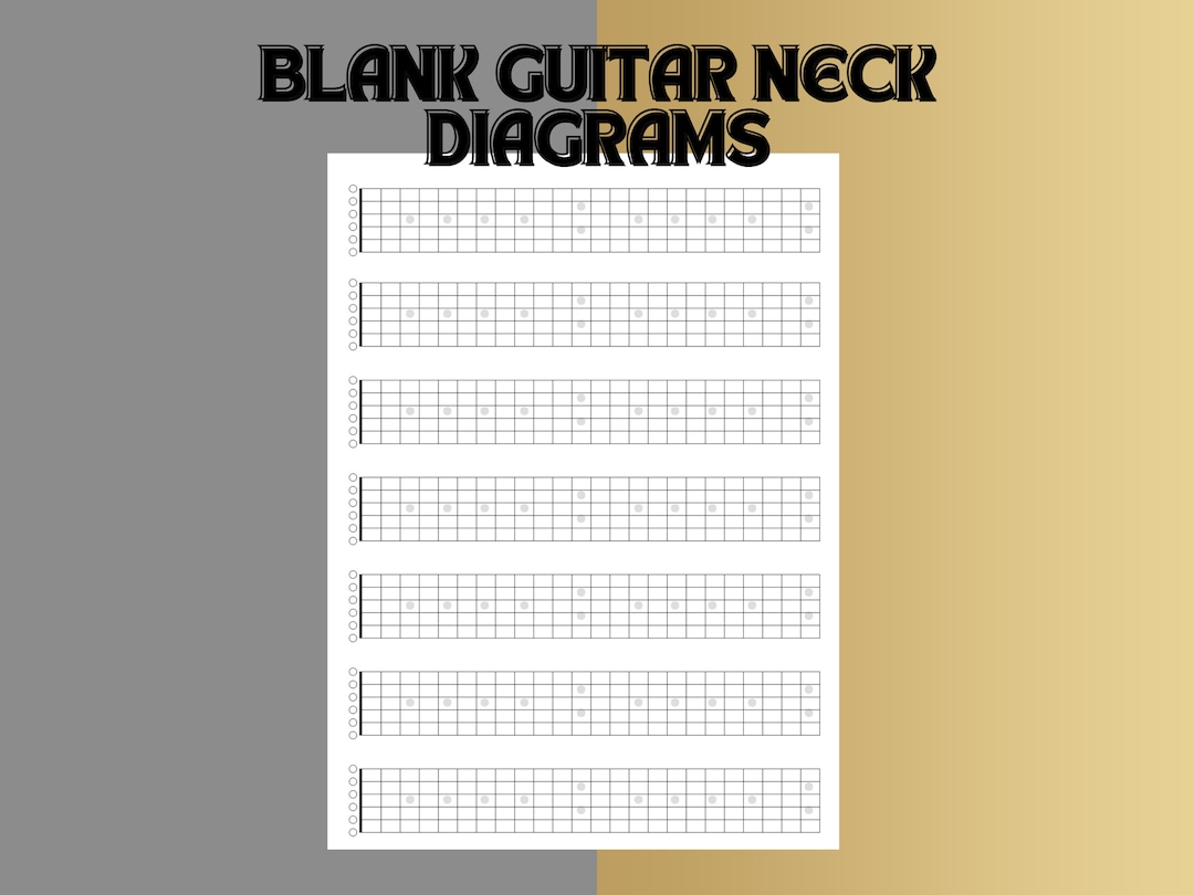 Blank Guitar Fretboard Diagram, Printable Digital Download - Etsy