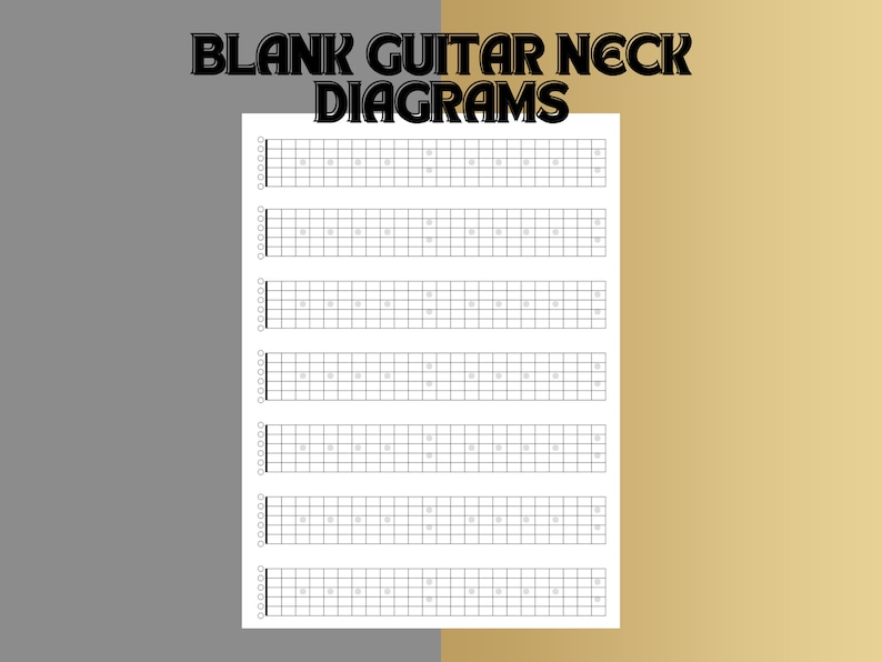 Blank Guitar Fretboard Diagram, Printable Digital Download - Etsy