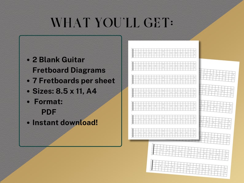 Printable Guitar Blank Fretboard Diagram, Printable Digital Download - Etsy