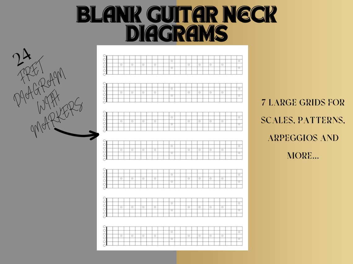Blank Guitar Fretboard Diagram, Printable Digital Download - Etsy