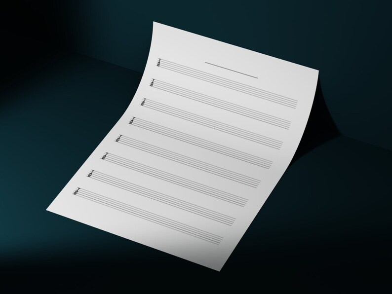 Blank 7 String Guitar Tab Paper, Music Sheets, Tablature, Electric ...