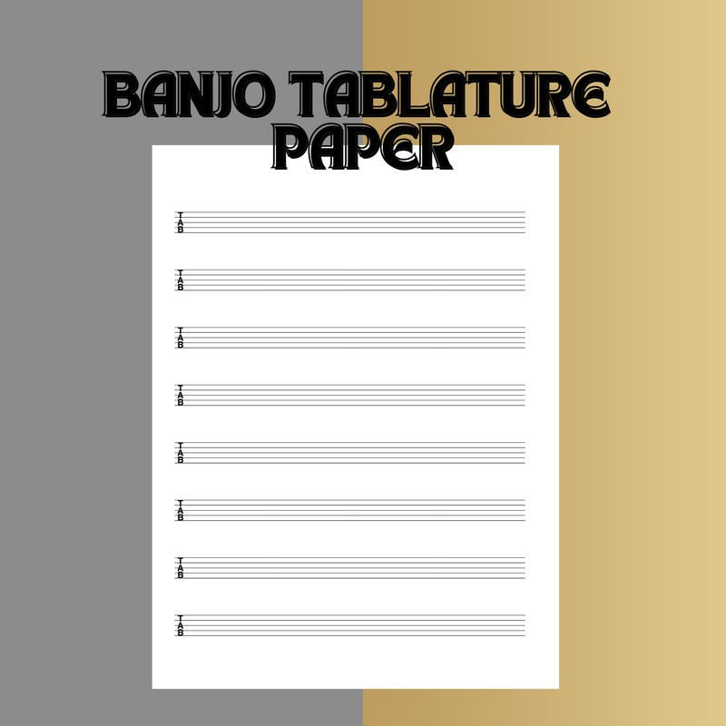 Blank Banjo Tab Sheet - Etsy